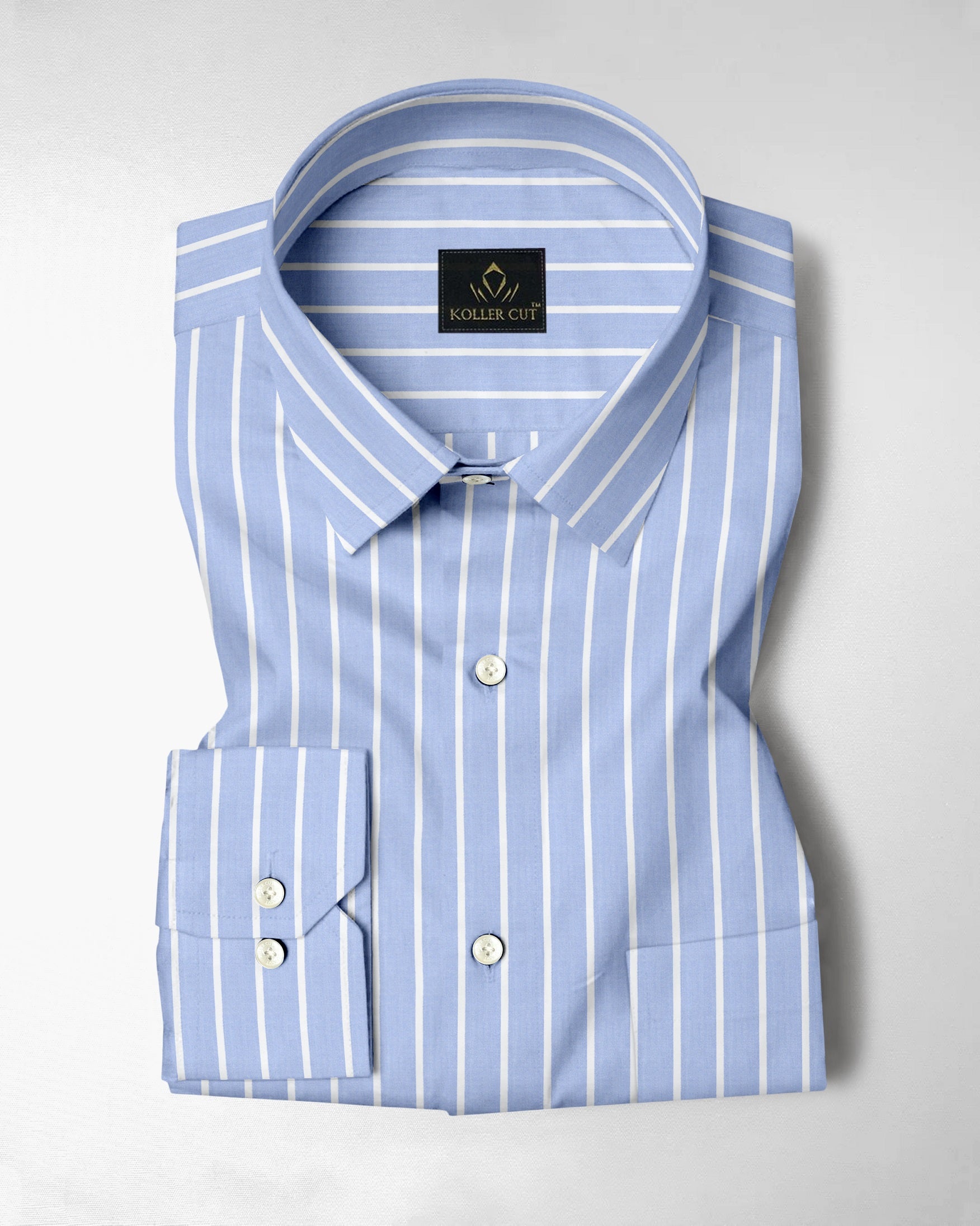 Eternal Shirt Blue and White Stripes Cotton Shirt – kollercut