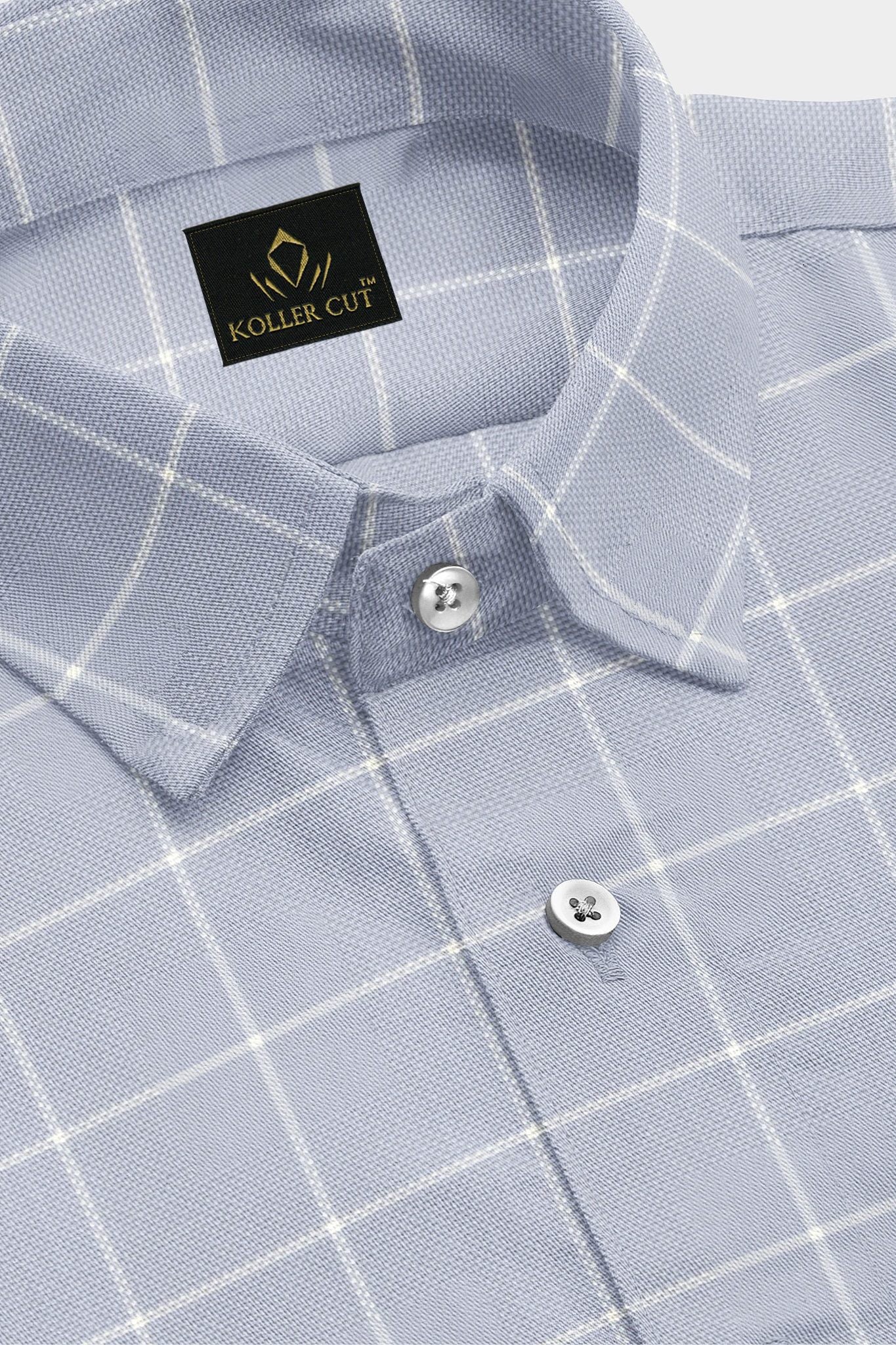 Mirage Gray and White Jacquard Check Premium Egyptian Giza Cotton Shir ...